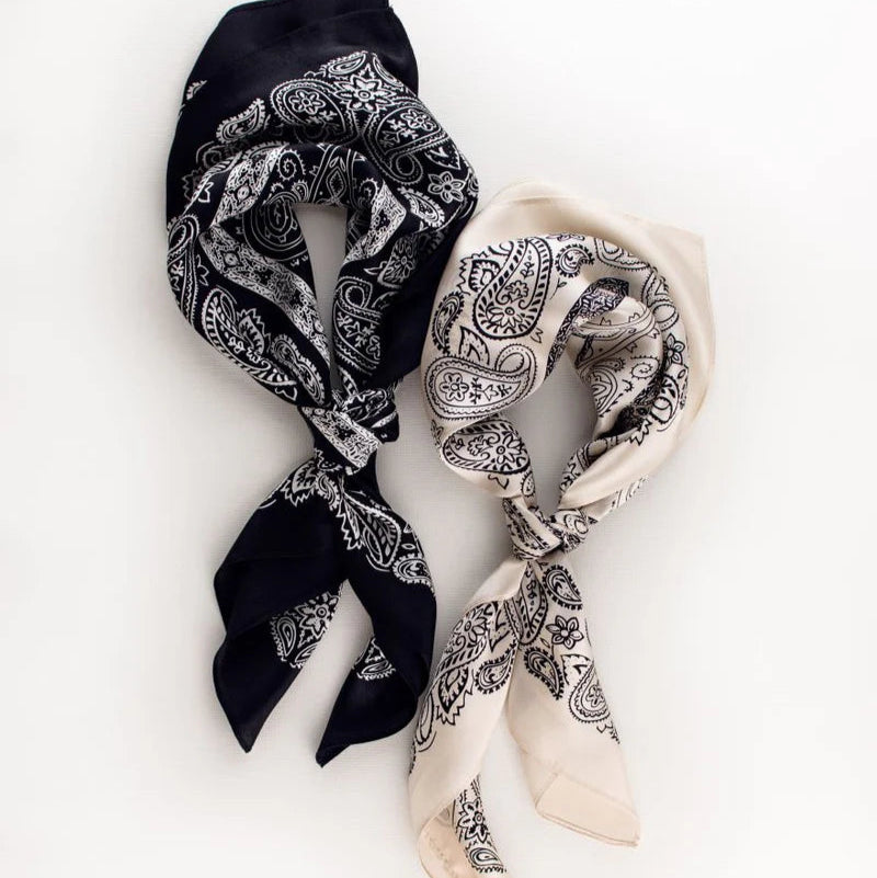 Black Silk Bandana – QUA BOXES