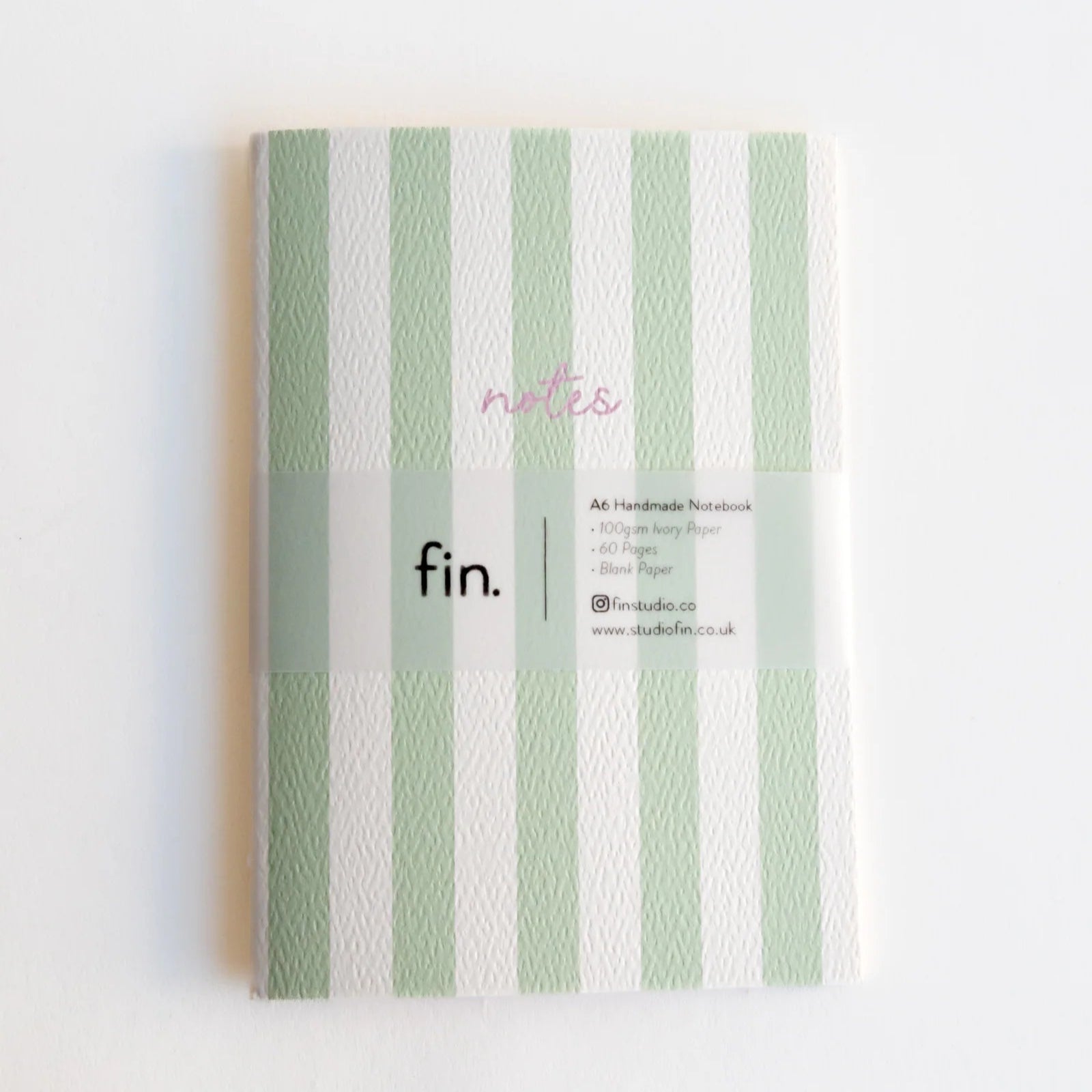 Mint Striped Notebook with Contrast Color – QUA BOXES